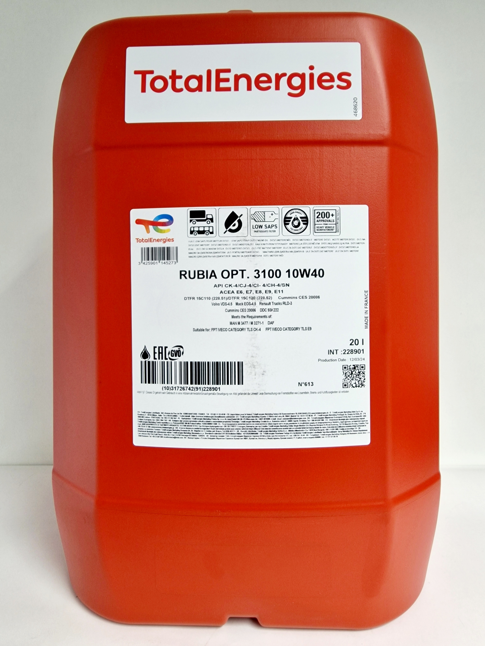 TOTAL RUBIA OPTIMA 3100 (ex.8900) 10W40 20L